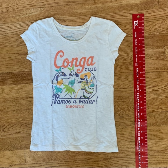 Peek | Shirts & Tops | Youth Xxl 2 Peek White Tee Tshirt Conga Club ...